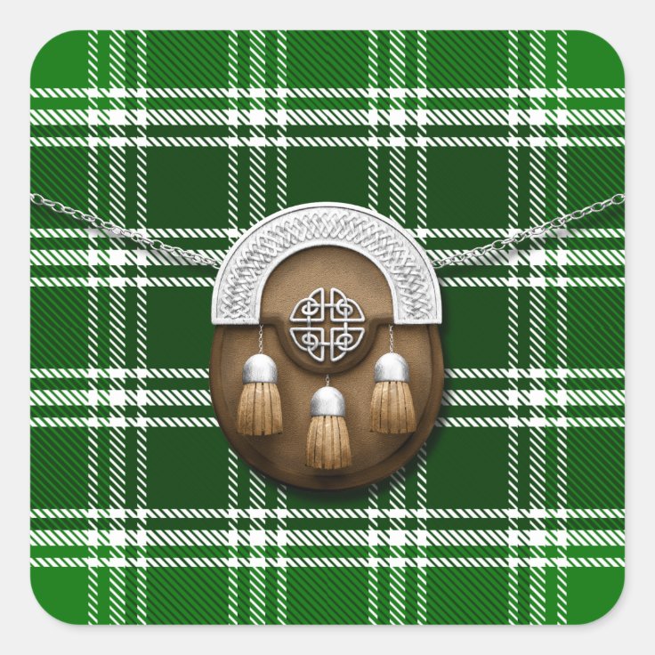 Clan MacDonald Of The Isles Ancient Tartan Sporran Square Sticker | Zazzle