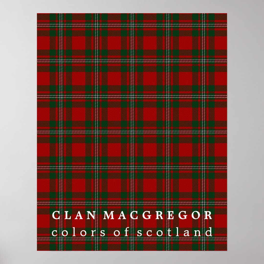Clan MacGregor Colors of Scotland Tartan Poster | Zazzle