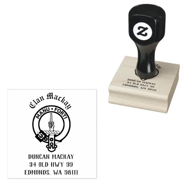 Clan Mackay Crest Badge Customizable Rubber Stamp | Zazzle