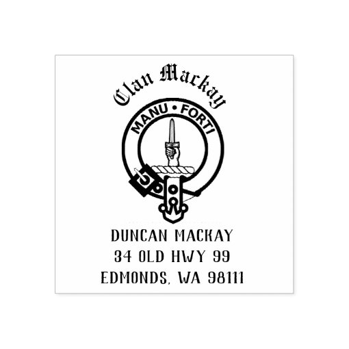 Clan Mackay Crest Badge Customizable Rubber Stamp | Zazzle