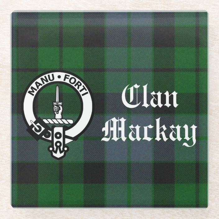 Clan Mackay Crest Badge & Tartan Customizable Glass Coaster | Zazzle.com
