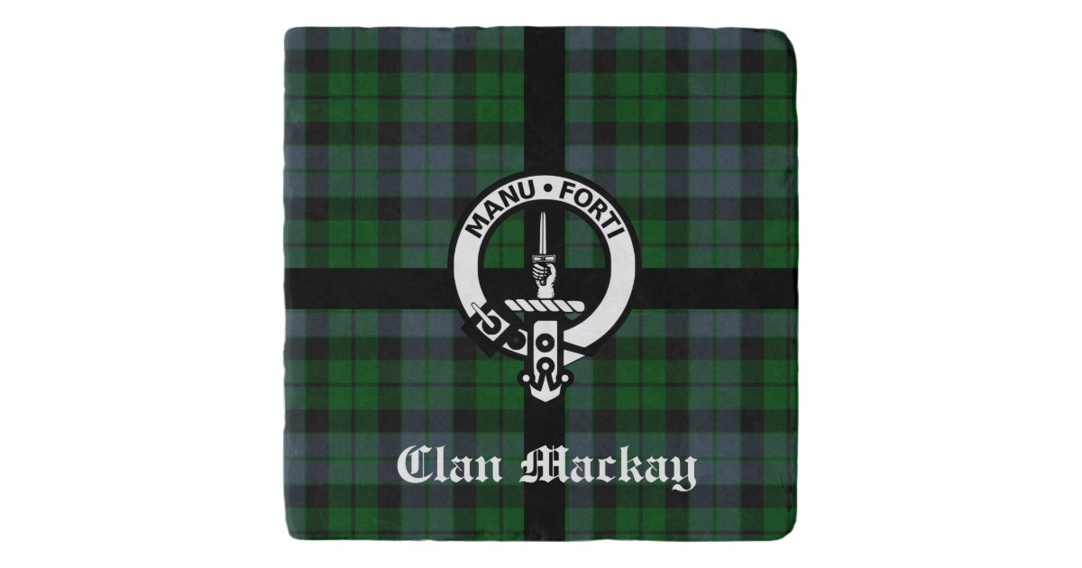 Clan Mackay Crest Badge & Tartan Trivet | Zazzle
