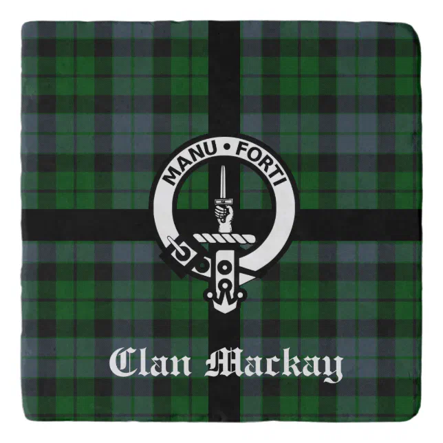 Clan Mackay Crest Badge & Tartan Trivet | Zazzle