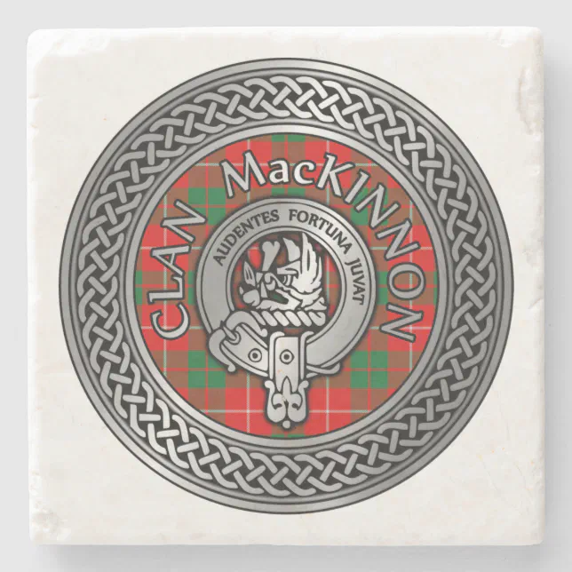 Clan MacKinnon Crest & Tartan Knot Stone Coaster | Zazzle
