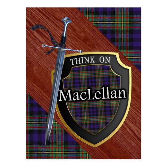 Clan MacLellan Tartan Sword & Shield Postcard | Zazzle.com