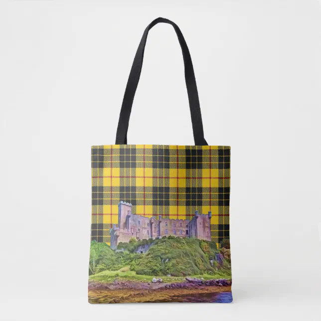 Clan MacLeod Dunvegan Castle Yellow Black Tartan Tote Bag | Zazzle