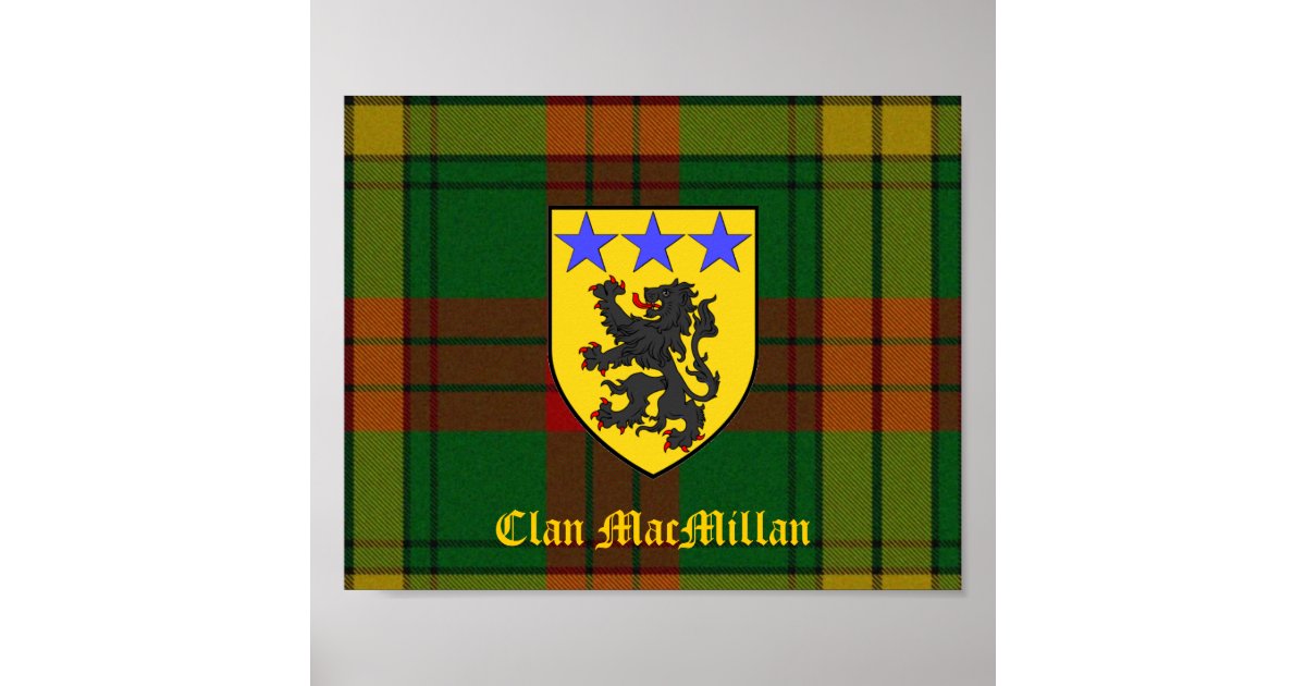 Clan MacMillan Tartan and Shield Poster | Zazzle
