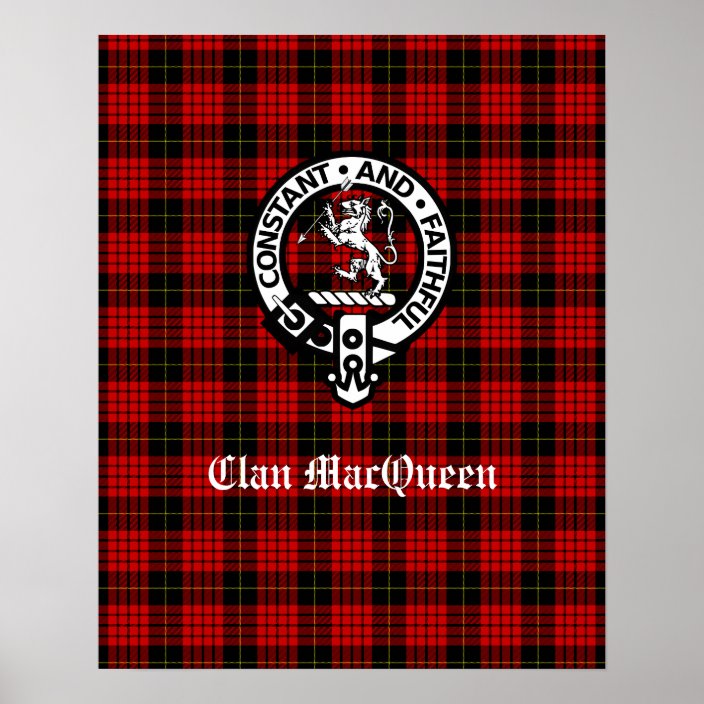 Clan MacQueen Crest Badge & Tartan Poster | Zazzle.com