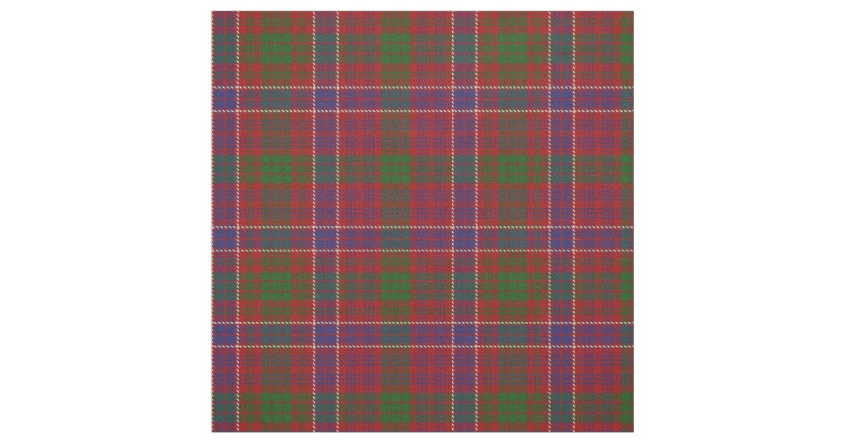 Clan MacRae Red Scottish Tartan Plaid Fabric | Zazzle