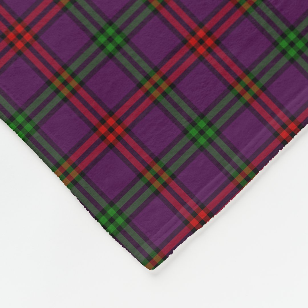 Clan Montgomery Tartan Purple Plaid Fleece Blanket | Zazzle