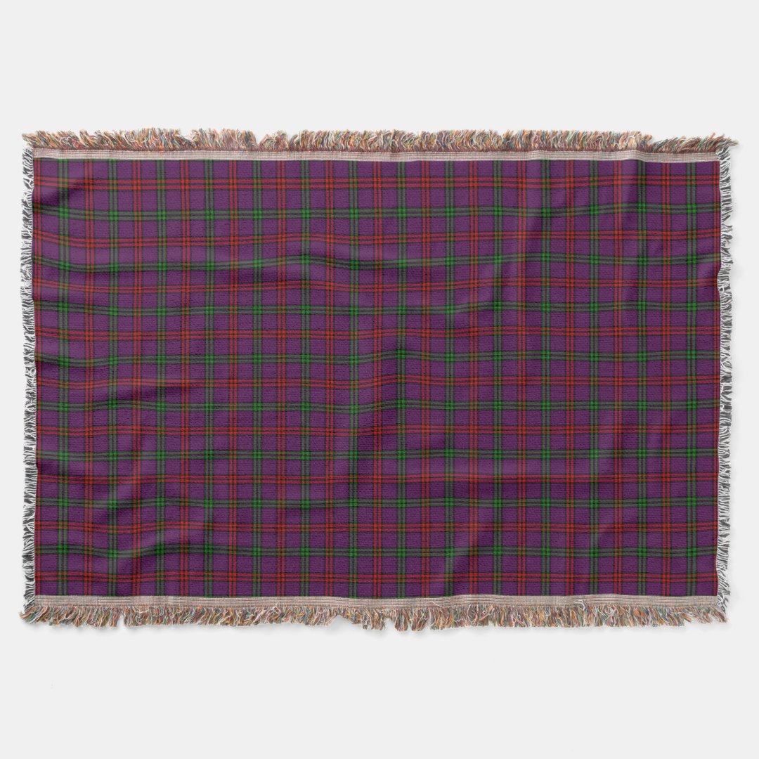 Clan Montgomery Tartan Purple Plaid Throw Blanket | Zazzle