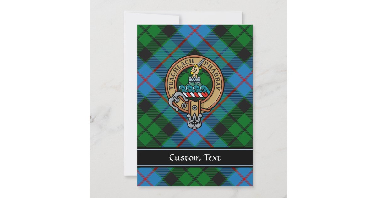 Clan Morrison Crest over Hunting Tartan Invitation | Zazzle