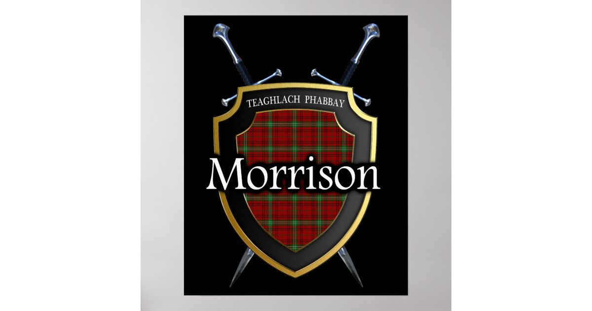 Clan Morrison Tartan Scottish Shield & Swords Poster | Zazzle
