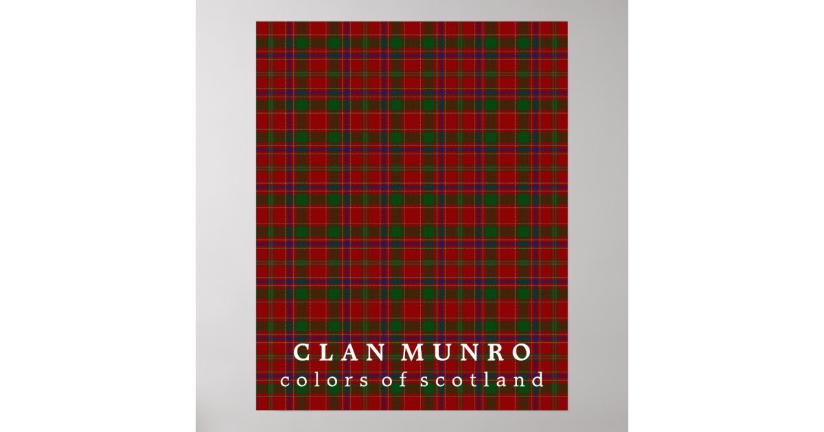 Clan Munro Colors of Scotland Tartan Poster | Zazzle