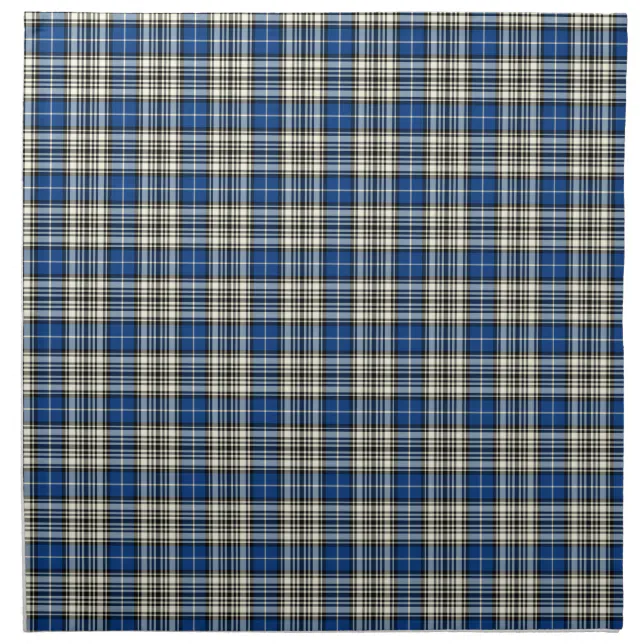 Clan Napier Blue, Black, and White Scottish Tartan Cloth Napkin | Zazzle