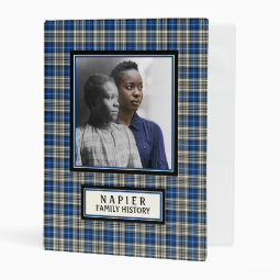 Clan Napier Tartan Royal Blue Plaid Mini Binder | Zazzle