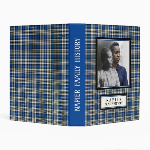 Clan Napier Tartan Royal Blue Plaid Mini Binder | Zazzle