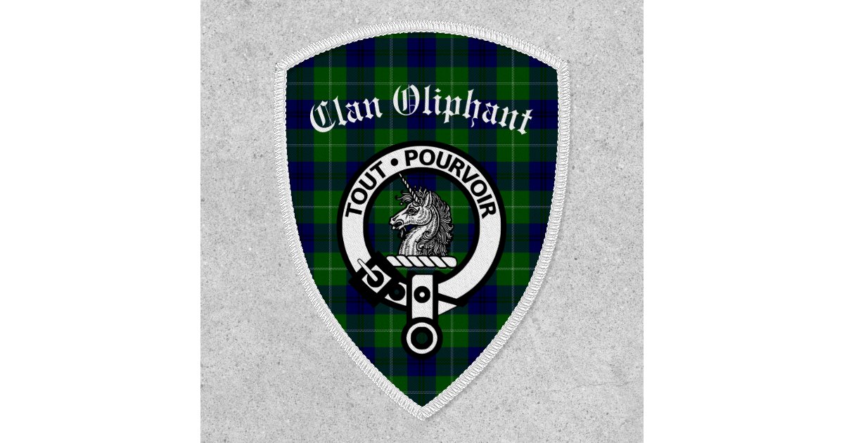 Clan Oliphant Crest Badge & Tartan Iron On Patch | Zazzle