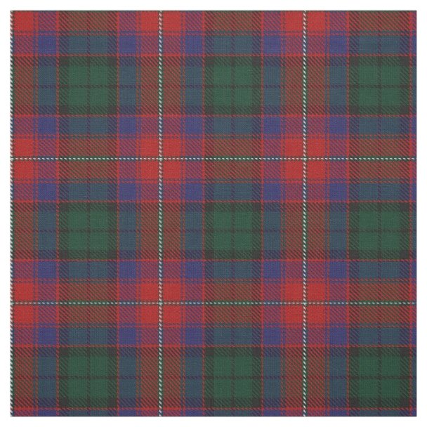 MacDonald Tartan Red, Green and Blue Plaid Fabric | Zazzle