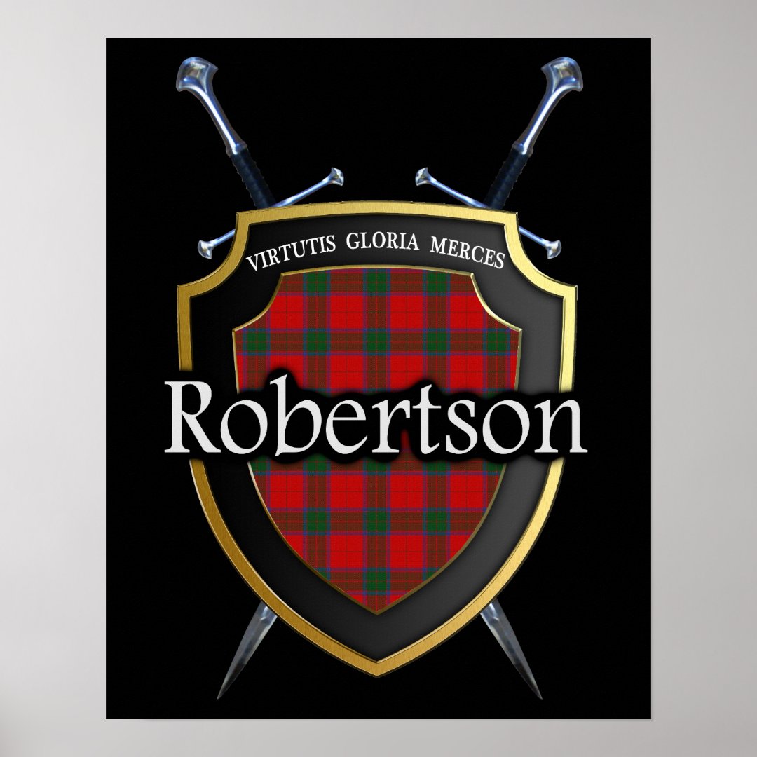 Clan Robertson Tartan Scottish Shield & Swords Poster | Zazzle