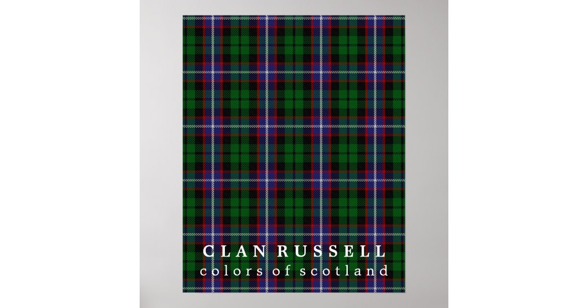 Clan Russell Colors of Scotland Tartan Poster | Zazzle