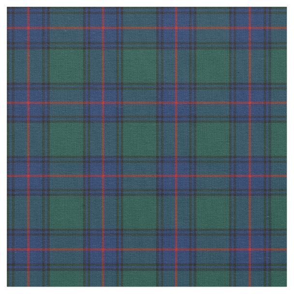 Clan McCarthy Tartan Green and Red Plaid Fabric | Zazzle.com