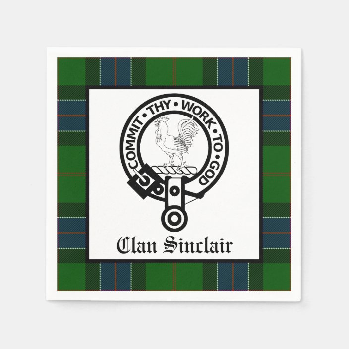 Clan Sinclair Crest Badge and Tartan Napkins | Zazzle.com