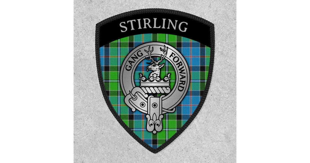 Clan Stirling [EDIT] Crest & Tartan Patch | Zazzle