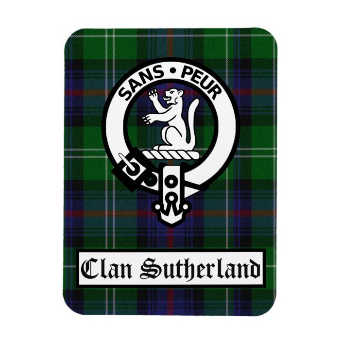 Clan Sutherland Crest Badge & Tartan Magnet | Zazzle.com
