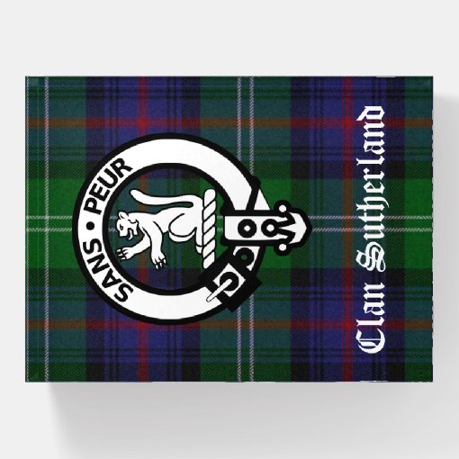 Clan Sutherland Crest Badge & Tartan Paperweight | Zazzle