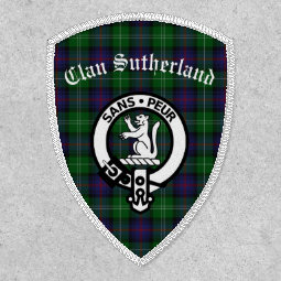 Clan Sutherland Crest & Tartan Iron On Patch | Zazzle