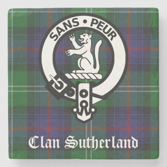 Clan Sutherland Crest & Tartan Stone Coaster | Zazzle.com
