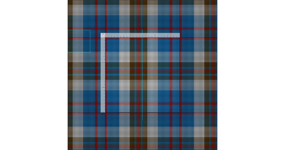 Clan Thompson Scottish Blue Tartan Plaid Fabric | Zazzle