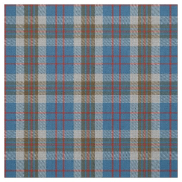 Clan Thompson Blue Dress Tartan Fabric | Zazzle