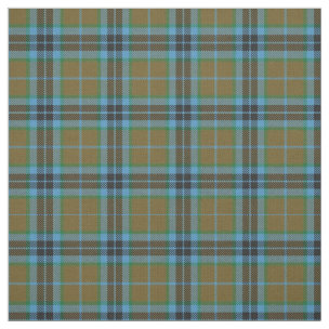 Clan Thompson Blue Dress Tartan Fabric | Zazzle