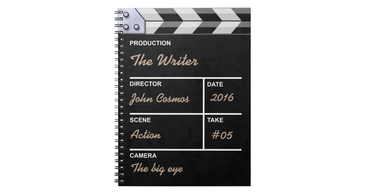 clapperboard cinema notebook | Zazzle