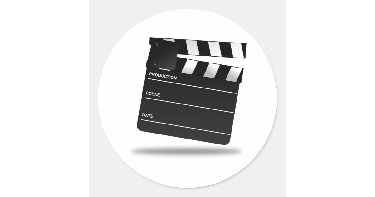Clapperboard Classic Round Sticker | Zazzle
