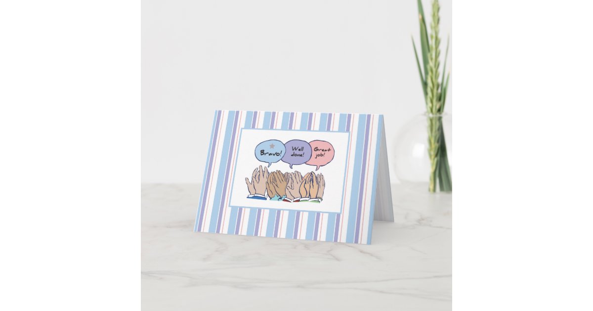 Clapping Hands, Job Well Done Card | Zazzle