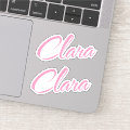Clara Decorative Name in Pink x2 Sticker | Zazzle