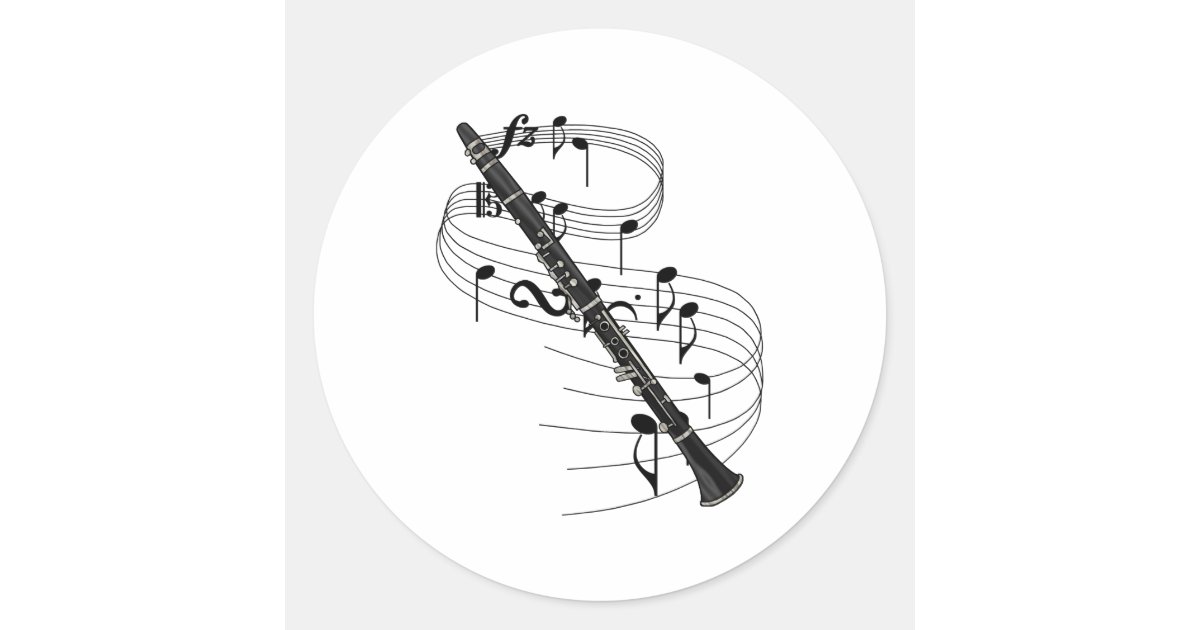 Clarinet Classic Round Sticker | Zazzle