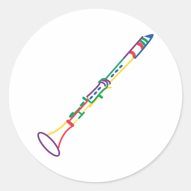 Clarinet Classic Round Sticker | Zazzle