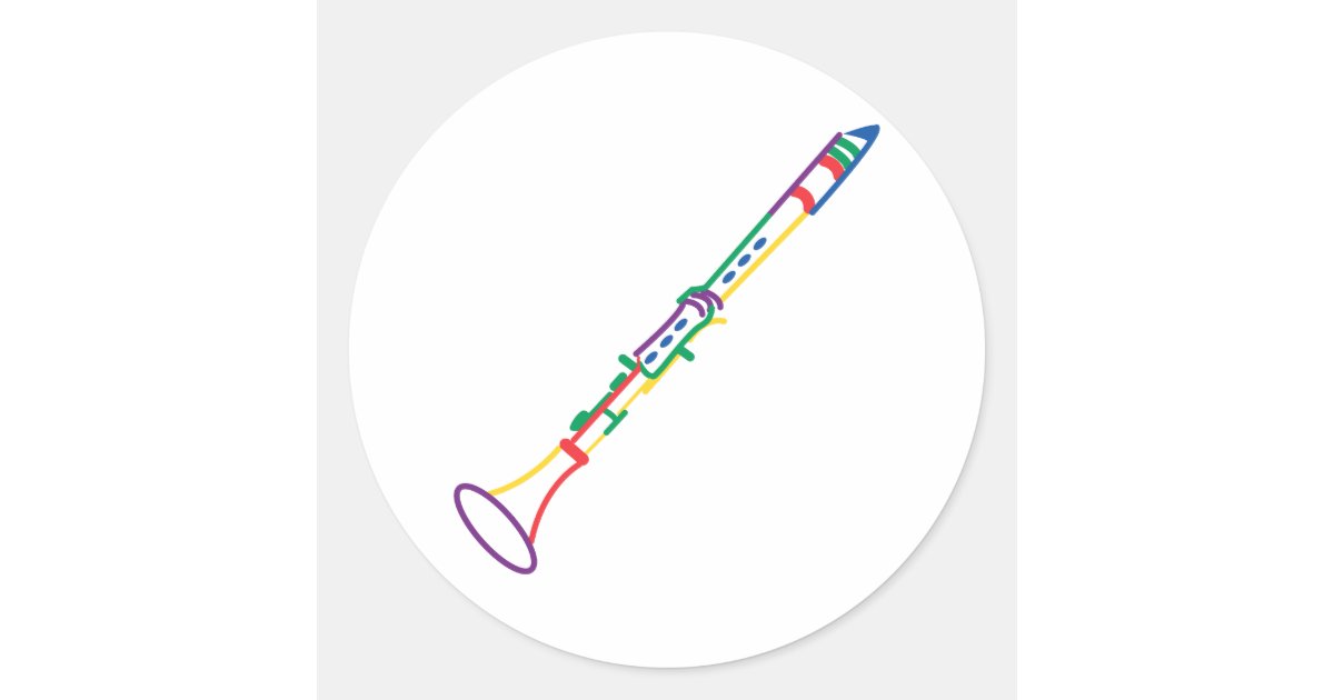 Clarinet Classic Round Sticker | Zazzle