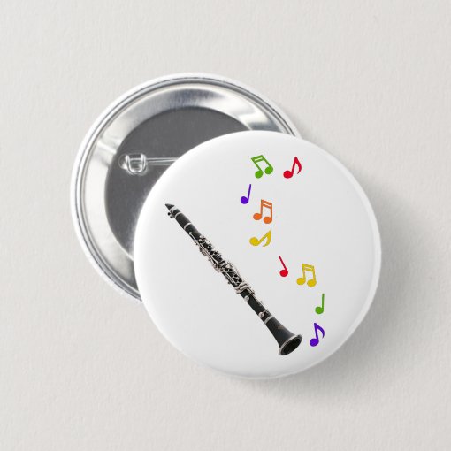 Clarinet Colorful Music Button | Zazzle