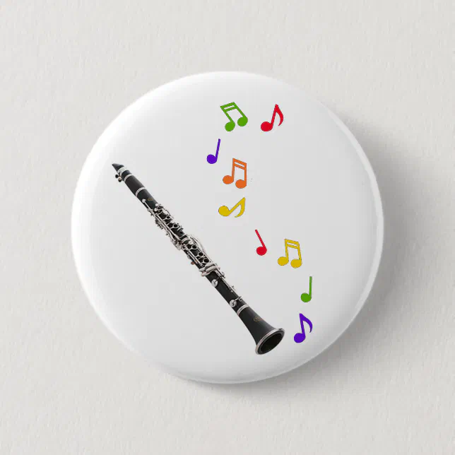 Clarinet Colorful Music Button | Zazzle