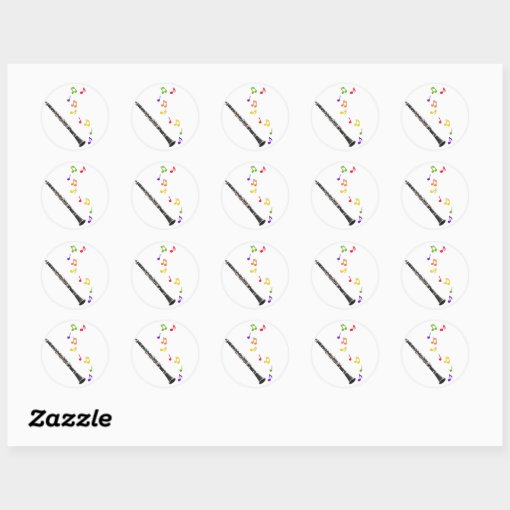 Clarinet Colorful Music Sticker | Zazzle
