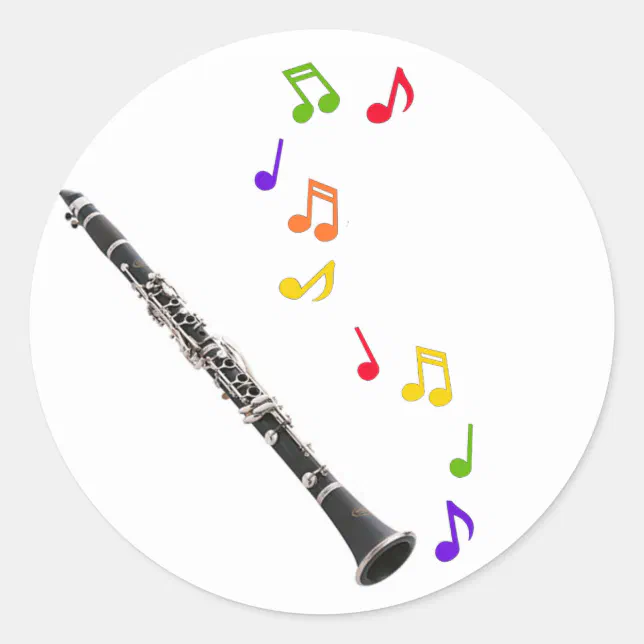 Clarinet Colorful Music Sticker | Zazzle