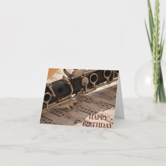Clarinet musical instrument birthday card | Zazzle