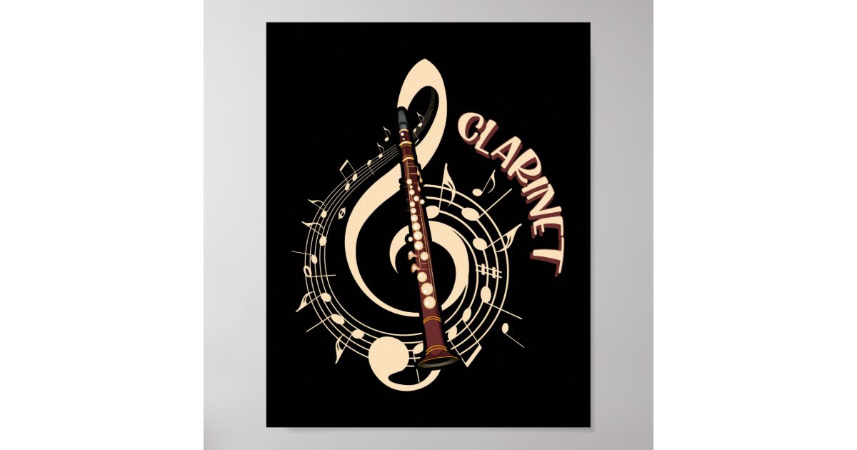 Clarinet Musical Instrument Music Lovers Poster | Zazzle