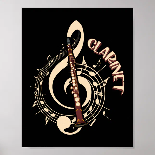 Clarinet Musical Instrument Music Lovers Poster | Zazzle