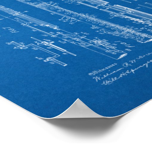Clarinet Patent - Blueprint Poster | Zazzle
